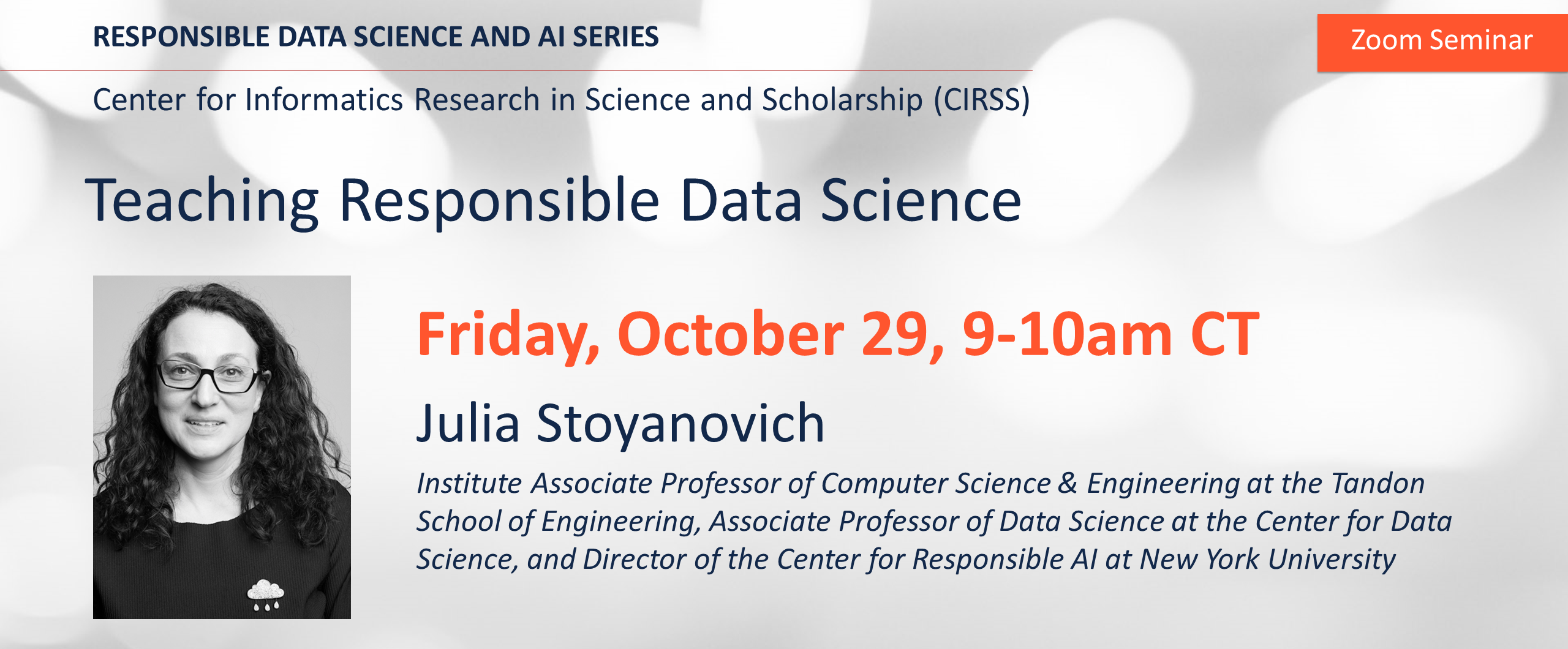 Responsible DS + AI Speaker Series: Julia Stoyanovich, New York ...